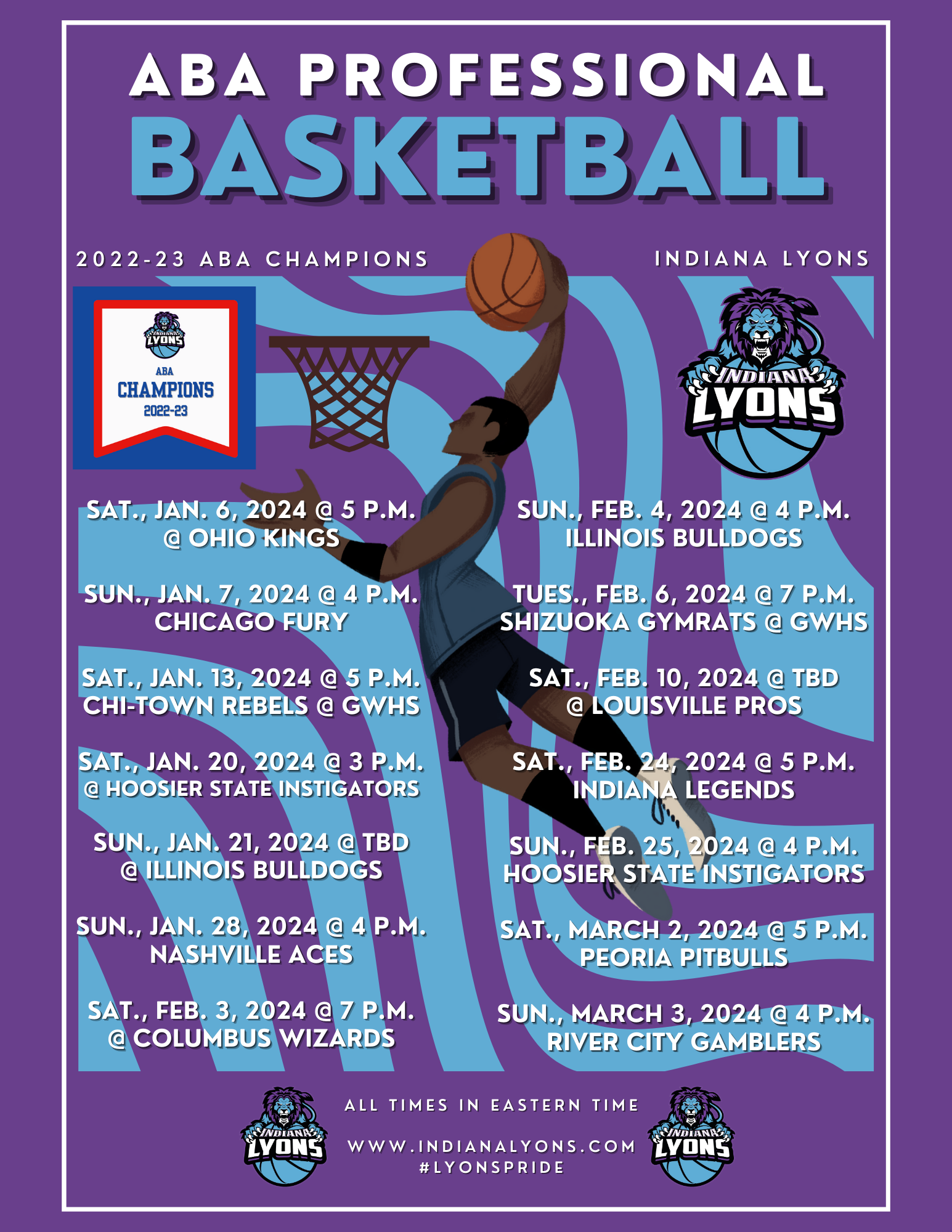 Schedule – Indiana Lyons